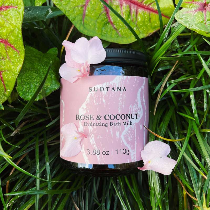 Rose & Coconut Hydrating Bath Milk for Dry, Sensitive Skin | SUDTANA ...